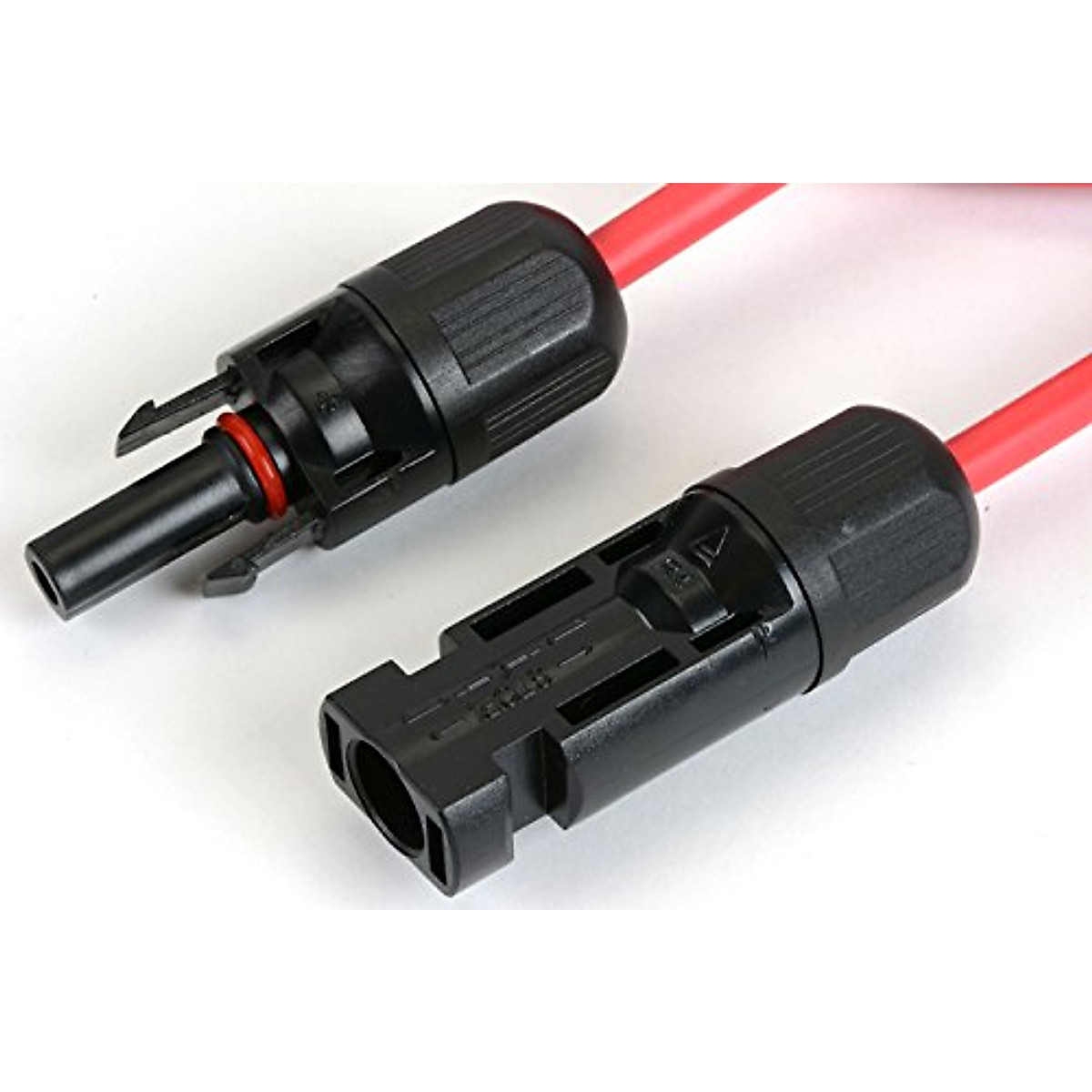 Temco 1 Pair 50 ft Solar Panel Extension Red Connector Male Female 12 AWG Gauge PV Cable Wire