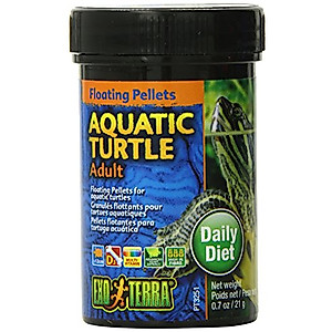 Exo Terra Adult Aquatic Turtle Food, Floating Pellets for Reptiles, 0.7 Oz., PT3251