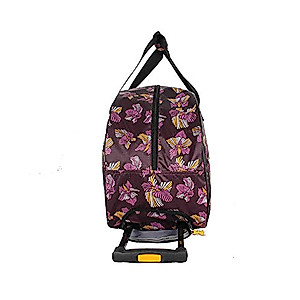 LUCAS Designer Carry On Luggage Collection - Lightweight Pattern 22 Inch Duffel Bag- Weekender Overnight Business Travel Suitcase with 2- Rolling Spinner Wheels (Poly Purple)