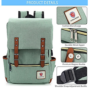 Xinveen Vintage Laptop Backpack Travelling Backpack Casual Daypacks School Shoulder Bag for Men Women Purple