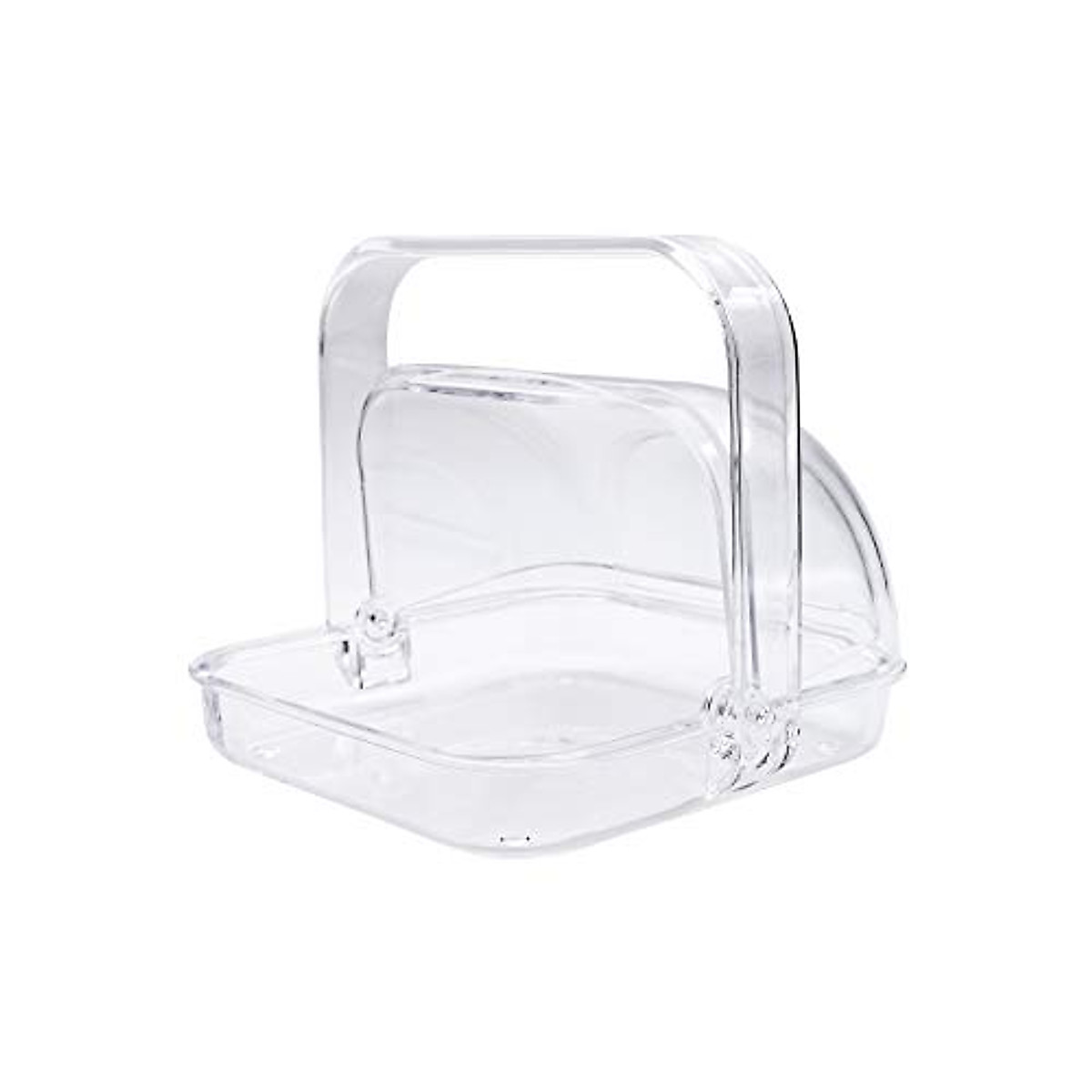 Huang Acrylic Food Basket with Rotating Lid and Handle | Great for Breakfast Pastries, Appetizers, and Snacks at Brunch, Office Parties, Holidays, Weddings | Durable, Long Lasting, Easy to Clean