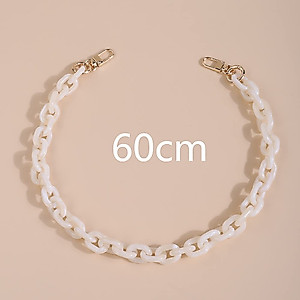 Chargances Resin Handbag Chain Strap 60cm Length Purse Chain Cross-Body Bag Chain Strap with Mental Clasp for Women Girls