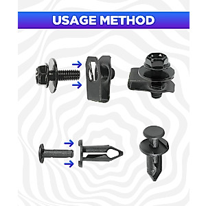 35 PCS Engine Under Cover Splash Shield Guard Body Bolts, Splash Shield Guard Retainer Bumper Fender Liner Fastener Rivet Clips and Extruded U-Nuts Kit