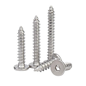 RAWARS Hexagon Socket Screws 10pcs 304 Stainless Steel Ultra-Thin Large Flat Head self-Tapping Screws Flat Head self-Tapping Screws Thin Flat Head Hexagonal self-Tapping Screws (Size : M5*12)