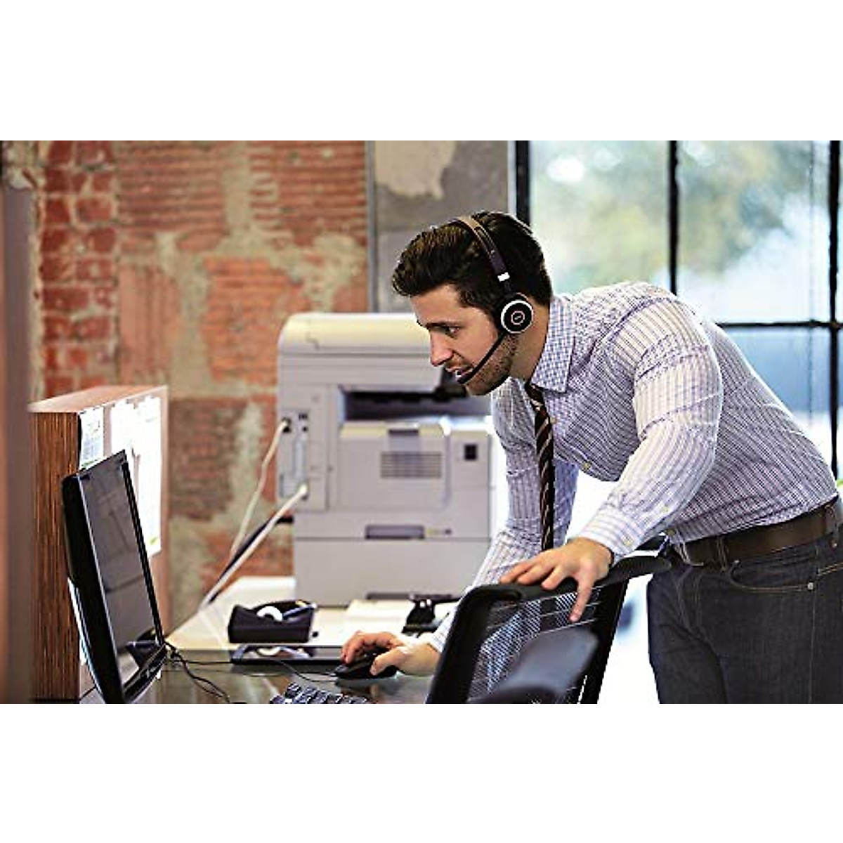 Jabra Evolve 65 Bluetooth Stereo Wireless Headset - Compatible with Computers, Macs, and Mobile Devices, and Ideal for Voice and Video Apps like Zoom, Teams, and Meet Plus, GTW Spare Cushions Included