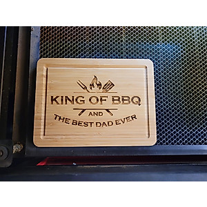 King of BBQ Men, Bbq Cutting Board, Bbq Daddy, The Best Dad Ever, Customized Cutting Board for Dad, King of the Grill, Father’s Day Gift, Custom Cooking Gift, BBQ Gifts