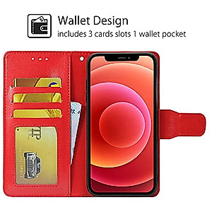 CYR-Guard Phone Cover Wallet Folio Case for Oppo Reno Reno 6 PRO 5G MEDIATEK Edition, Premium PU Leather Slim Fit Cover, 1 Photo Frame Slot, Well Fit, Red
