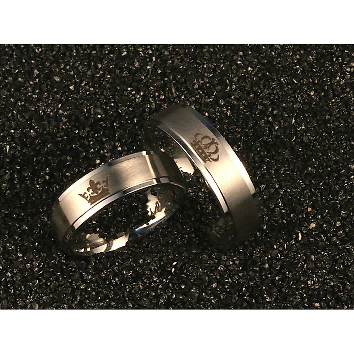 Blowin 6mm Tungsten Carbide Ring His Queen Crown Couple Wedding Bands Engagement Promise Anniversary Ring for Women (Her Size 6)