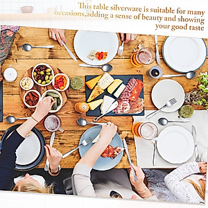 Nuogo 100 Pieces Fork Knife Spoon Silverware Flatware Cutlery Set Portable Stainless Steel Flatware Set Restaurant Silverware Cutlery for Home Kitchen Dining