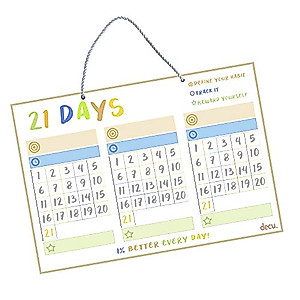 21 Days - Dry-Erase Habit Tracker to Build Good Habits and Routines - Hanging Chart