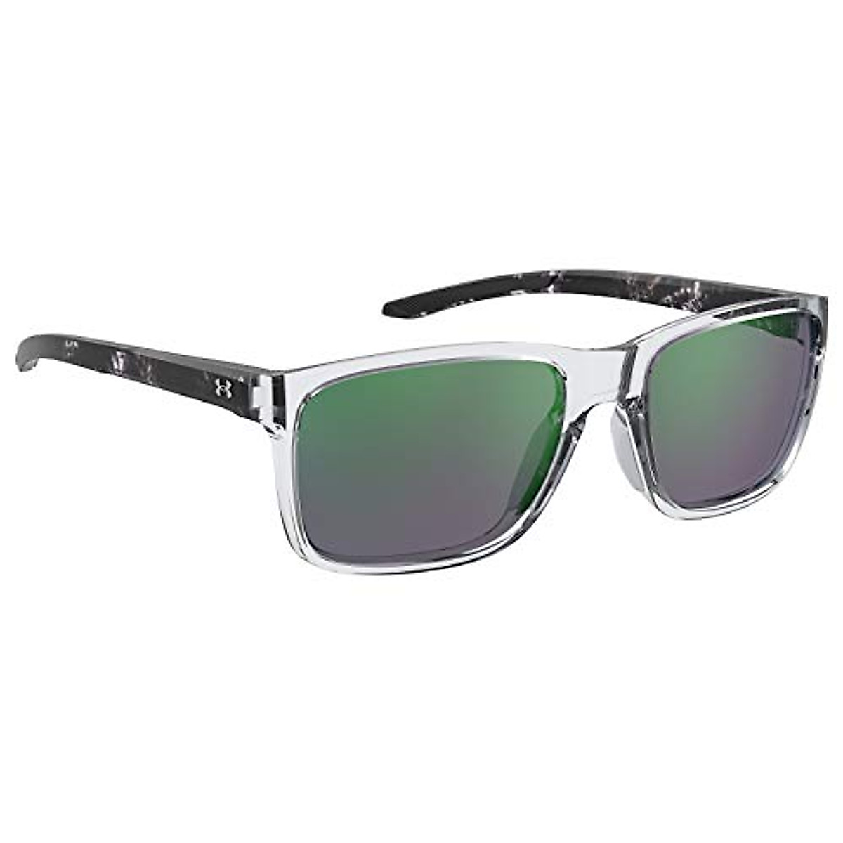 Under Armour Mens Under Armour Male Style Ua 0005/S Sunglasses, Crystal Black/Polarized Green Multi, 58mm 19mm US
