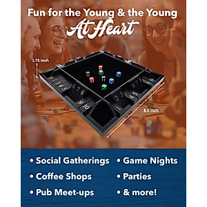 WE Games Shut The Box Wooden Board Game - Classic 4-Player Table Top Math Dice Game, Black Stained Wood, 8.5 in. Travel Size, 10 Numbers, for Families and Adults