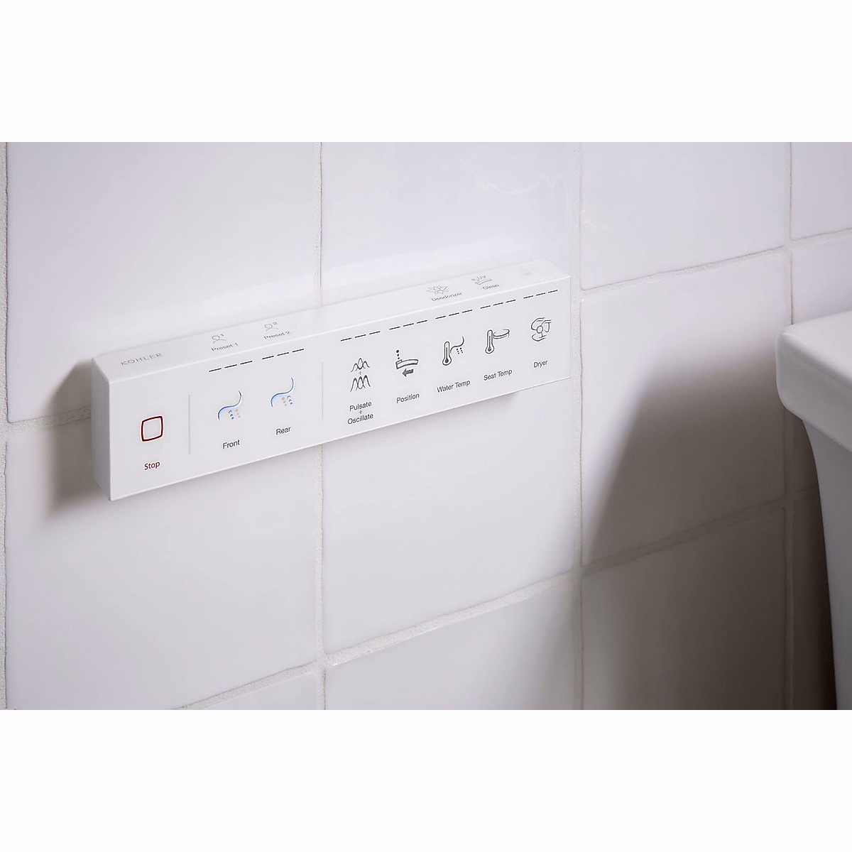 KOHLER 8298-CR-0 C3-455 Elongated Bidet Toilet Seat, Heated Bidet, Bidets for Existing Toilets with Remote Control, White