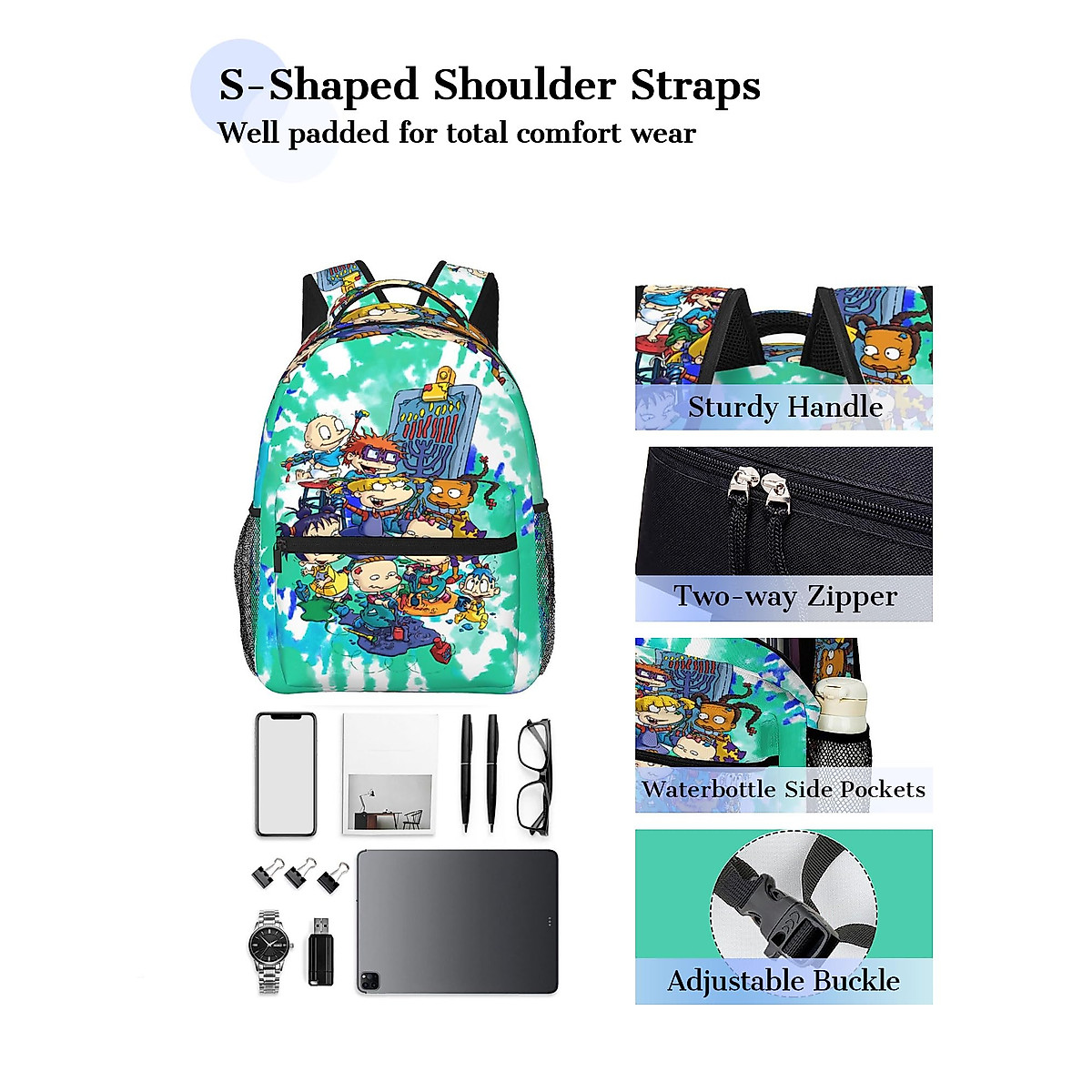 QIAOQIAOTA Anime Backpack 3D All-Over Tie-dye Print Bookbag for Boys Kids Large Capacity 16.5 inch Travel Bag Laptop Backpacks