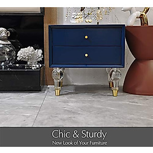 JEREVER Acrylic Furniture Legs Replacement Sofa Feet Cabinet Modern Clear Decor DIY Legs Classical Style Set of 4 (7.1inch)