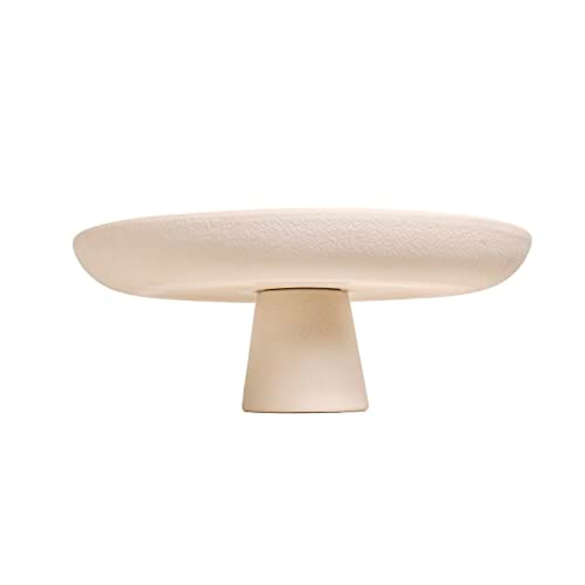 Large Off-White Ceramic Pedestal Decorative Bowl for kitchen decor. Style as a fruit bowl or as a showpiece for on your styled coffee table.