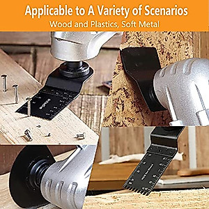50 Pack Oscillating Saw Blades, Universal Quick Release Multi Tool Blades Kits, Sanding Set, Multitool Blades Fit for Black & Decker Porter Cable Dewalt Chicago Rockwell Makita Craftsman