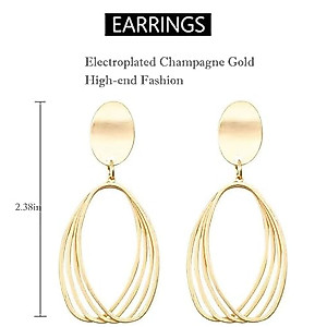 Gold Dangle Earrings Hypoallergenic Earrings Gold Statement Earrings Gold Teardop Earrings Gold Earrings For Women