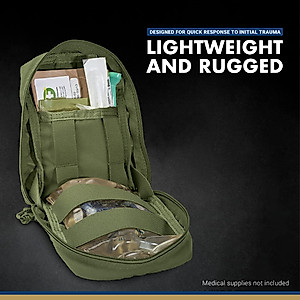 T3 Standard Medical Pouch, MOLLE-Compatible Tactical Pouch for Med Gear, Heavy-Duty Outdoor Pouch for Hiking and Recreation, Supplies Sold Separately Ranger Green