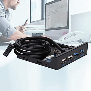 Sturdy Good Performance 2 Port Floppy Drive Front Panel, Durable Front Panel Floppy Drive, for 3.5-Inch Floppy Drive Plugging and Unplugging External Devices
