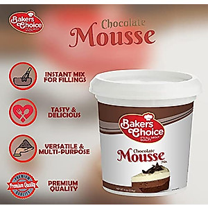 Chocolate Mousse Mix Powder - For Mousse Cups, Chocolate Mousse Cake, Ice Cream, Milkshakes, Desserts, Fruit Shakes and Truffles - Dairy Free, Kosher - 8 oz. - By Baker’s Choice