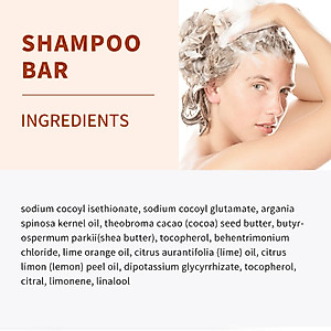 SAPHUS Argan Oil Shampoo Bar for Strengthening, Cleansing & Moisturizing Dry & Curly Hair,Travel Size, Zero Waste