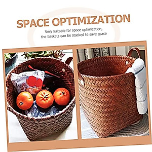 Levemolo Clothes Hamper Clothes Container Dirty Clothes Basket Laundry Basket with Lid Car Toy Sundries Container Cars Toy Seagrass Basket Wicker Laundry Basket Washing Basket Brown Pp