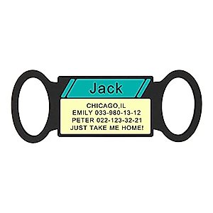 Petgent Air Tag Holder Compatible with Apple Airtag Custom Name ID Air Tag Dog Collar Holder Slide On Silicone Air Tag for Dogs Cats Pets Case Cover