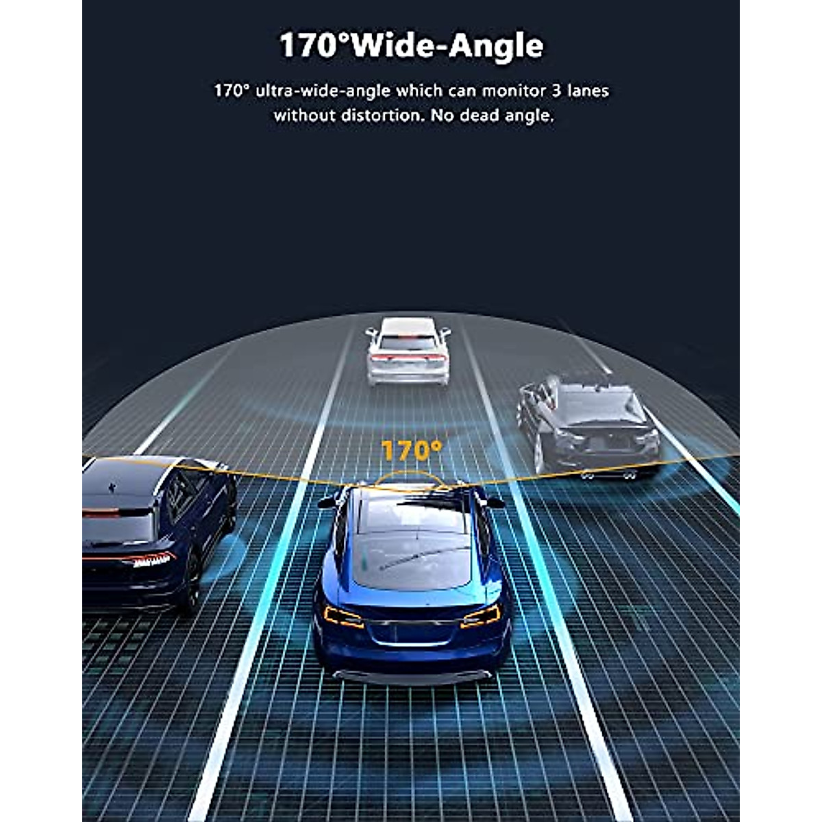 LAMTTO 1080P Full HD Dash Cam Front and Rear with SD Card, Dual Dash Camera for Cars, 2.45" IPS Screen Car Camera with Waterproof Backup Cam, WDR Motion Detection Parking Monitor G-Sensor