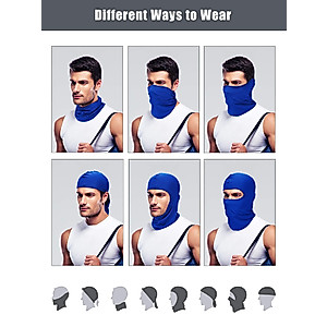 SATINIOR 9 Pcs Ski Mask for Men Full Face Cover UV Sun Protection Cooling Balaclava Neck Gaiter Clothing Scarf Bandana(Solid Colors)