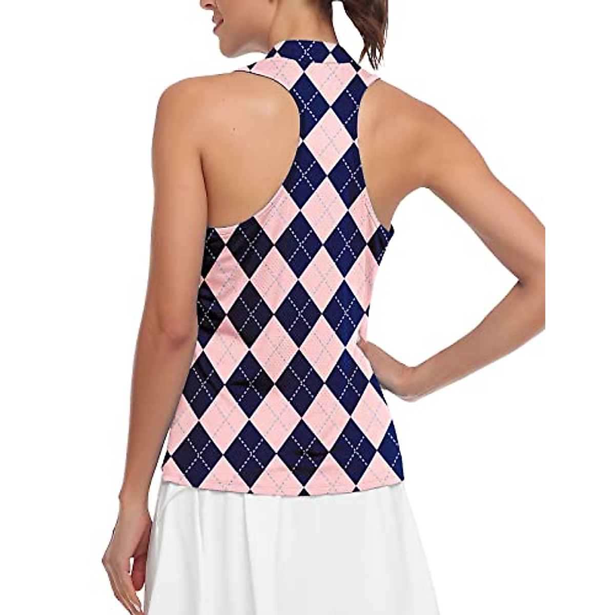 Soneven Sleeveless Golf Shirts Moisture Wicking V Neck Racerback Golf Polo Shirts Tennis Tanks Tops