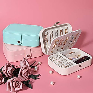 homchen Travel Jewelry Organiser Cases, Jewelry Storage Box for Necklace, Earrings, Rings, Bracelet (Box-TBlue)