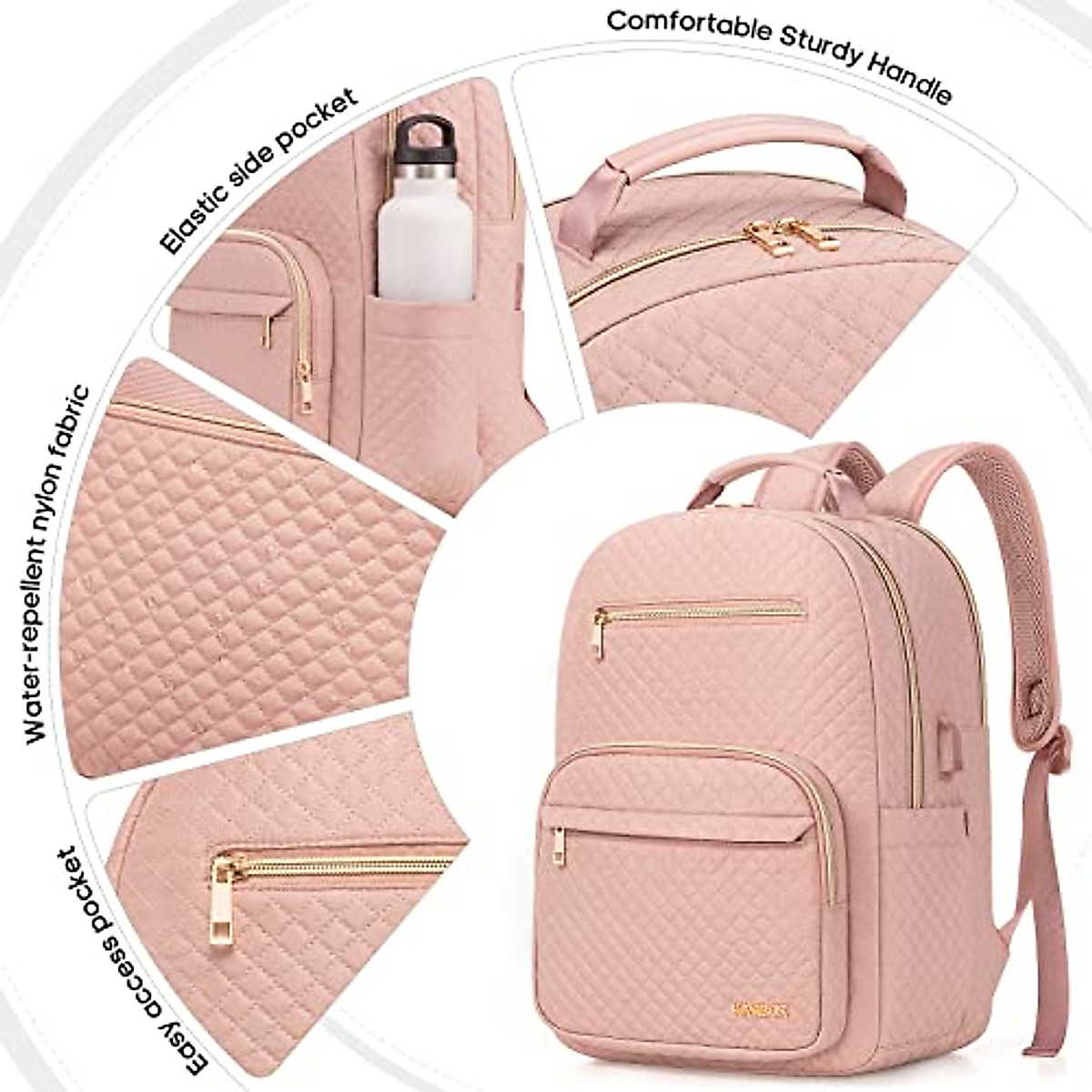 Laptop Backpack for Women, 15.6 Inch Travel Backpack for Women as Person Item Flight Approved, Waterproof Nurse Backpack, Computer Backpack Travel Bags Casual Daypacks for College, Business,Work