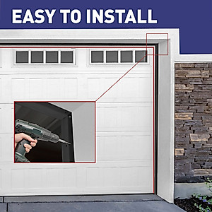 FOSLUOC Garage Door Seal Top and Sides Seal Strip Black 34 FT Adhesive Backed Rubber Weather Stripping Replacement Weatherproofing Universal Sealing