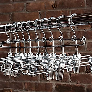 NAHANCO 12" Metal Skirt/Pant Hanger with Loop Hook, High Polished Chrome - 100/CTN.