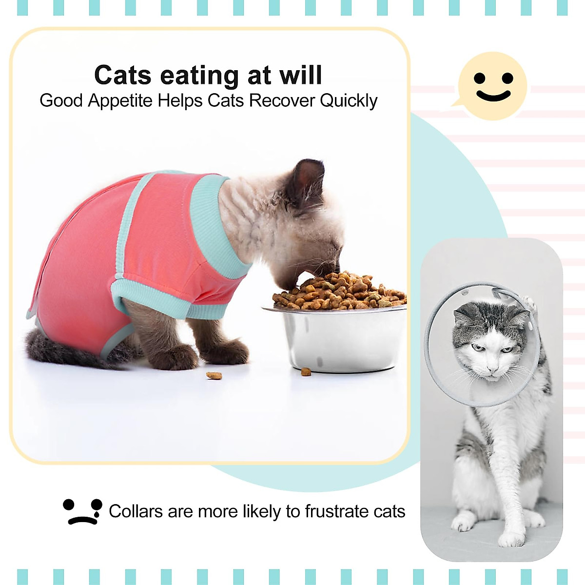 FUAMEY Cat Recovery Suit,Female Cat Spay Suit Kitten Surgery Onesie Cat Bodysuit Alternative to Cone Collars,Preventing Cats from Licking Abdominal Wounds Skin Protector Weaning Clothes Pink L