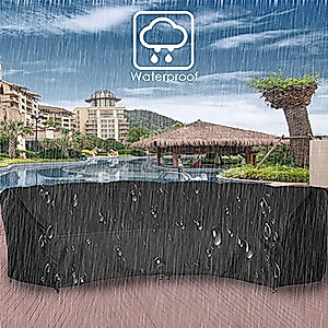 COOSOO Curved Sofa Cover Outdoor Patio Furniture Cover Couch Sectional Protector Waterproof Half Moon Sofa Set Cover with Windproof Elastic Cord for Garden Lawn Indoor All Weather Protection