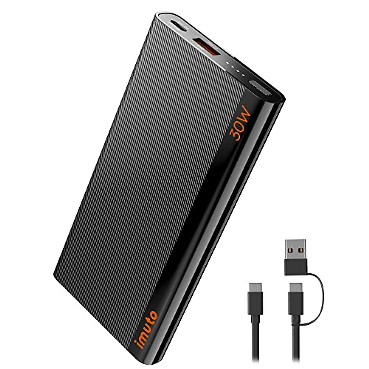 Slim Portable Charger 30W, imuto PPS Samsung Super Fast Charging 30W for Galaxy S22 S21 S20, Portable Charger Flip, Note 9 10 20, A23 53 5G, Portable Charger Pixel 6 7, 30W Power Bank for Samung Pixel