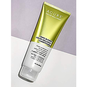 ACURE Ionic Blonde Color Wellness Purple Conditioner | 100% Vegan | Performance Driven Hair Care | Purple Carrot & Sunflower Seed Extract - For Blonde, Platinum, Ombre Color Treated Hair | 8 Fl Oz