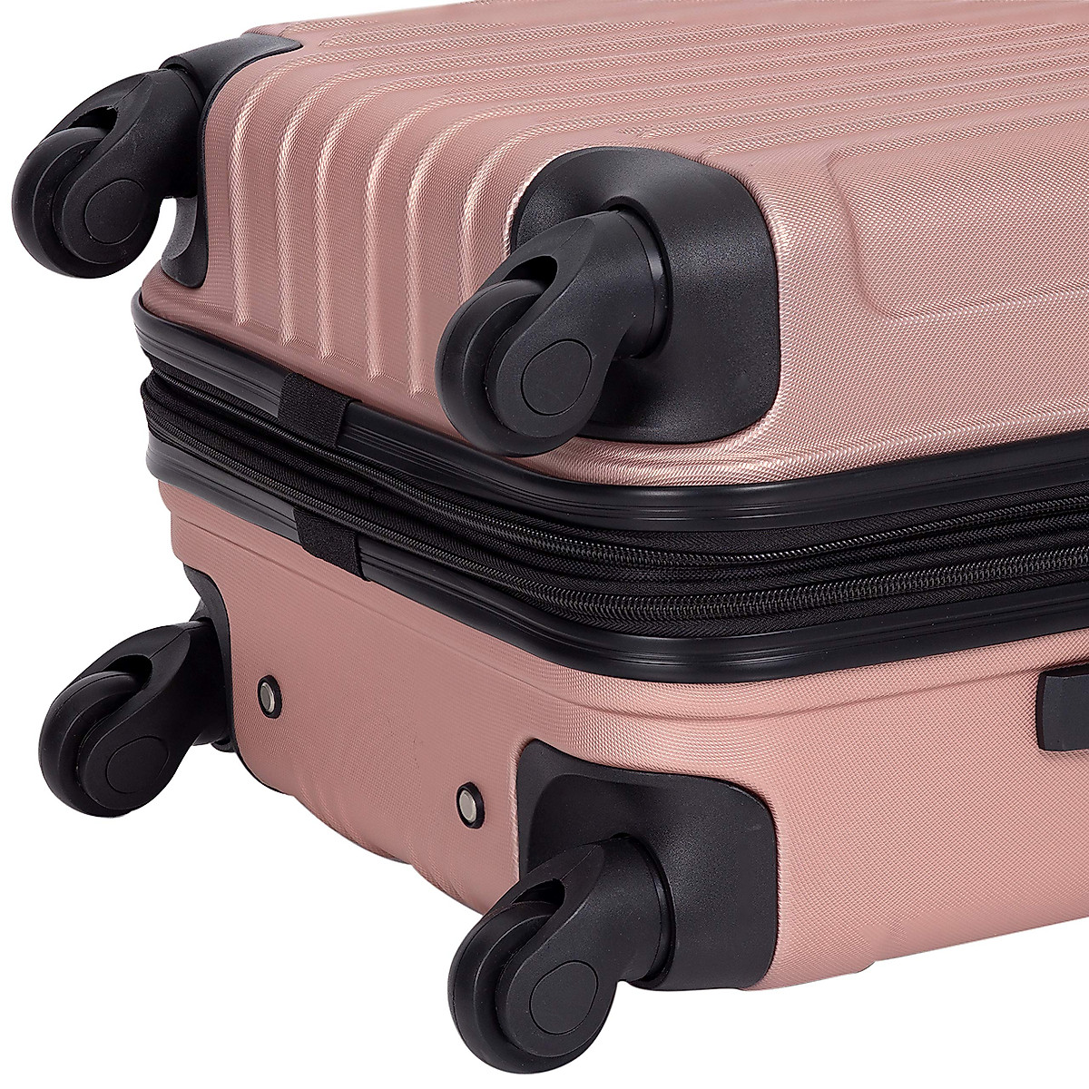 Travelers Club Midtown Hardside 4-Piece Luggage Travel Set, Rose Gold