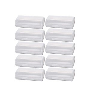 Bettomshin 10Pcs AA Battery Storage Case Holder 2 Capacity Battery Storage Box Container for AA Battery, Transparent