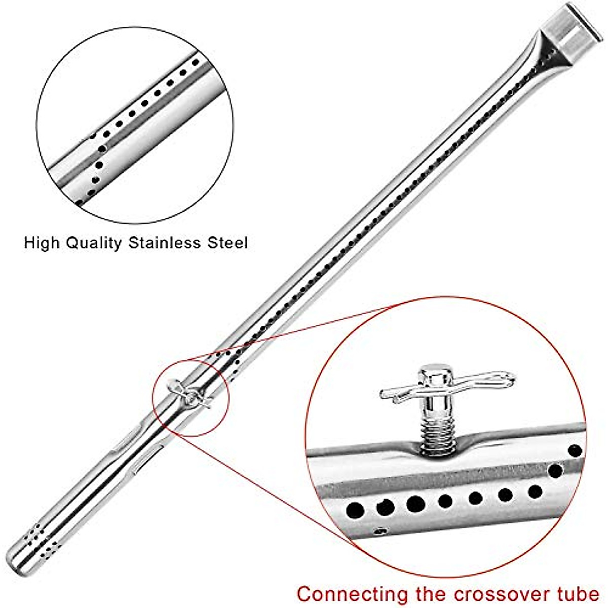 BBQ-Element Gril Replacment Parts for Charbroil 463344015, 463343015, 463344116, 463242715. Stainless Steel Burner Tubes and Carryover Tubes for Char-broil 463242515, 463242716, 463433016.