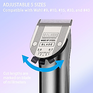Detachable Adjustable Pet Dog Grooming Clipper 5-in-1 Blade Compatible with WAHL Professional Animal Blade Arco, Bravura, Chromado, Creativa, Figura, and Motion Pet, Dog, and Horse Clippers. 1Pack