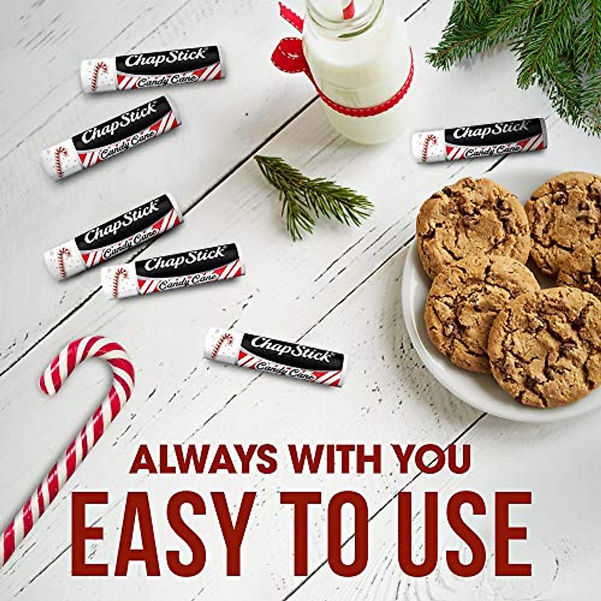 ChapStick Holiday Ornament Candy Cane Lip Balm Gift Set, Lip Moisturizer and Christmas Stocking Stuffer - 0.15 Oz (Pack of 5)