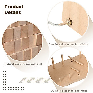 BATTIPAW Yarn Holder Wool Yarn Spindles, 3 Spools + 8 Spools Wooden Thread Holder for Embroidery Quilting Sewing, Multifunctional Beech Thread Rack Organizer for Crochet and Knitting