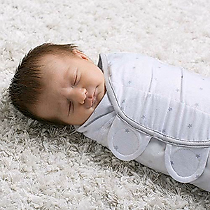 Baby Swaddle Blanket Adjustable for 0-3 Months - Newborn to Infant Baby Swaddle Wrap Set (3 Pack - Gray Cloud, Stripe, Stars) for Baby Boy Girl Gender Neutral Easy Swaddle by Ziggy Baby
