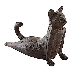 DII Cast Iron Door Stop Collection Heavy & Decorative Stopper, 6.25x2x4", Yoga Cat
