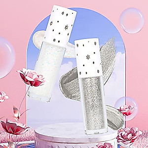 LANFLOWER Liquid Glitter Eyeshadow, Pigmented, Easy to Apply, Quick Drying, Long Lasting, Loose Glitter Glue for Eye Crystals Makeup (01 Bright Diamond)