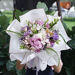 BBJ WRAPS Korean Style Waterproof Floral Wrapping Paper Sheets Fresh Flower Bouquet Wrap Gift Packaging Florist Supplies, 20 Sheets-23.6x23.6 inch (White)