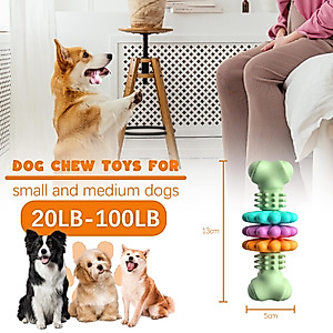 Lykani Dog Chew Toys for Small Dogs Toothbrush Stick Teeth Cleaning Brush Dental for Aggressive Chewers, Durable Interactive Dog Toys, Rubber Dog Toys for Puppy Christmas Easter Birthday Gifts, Green